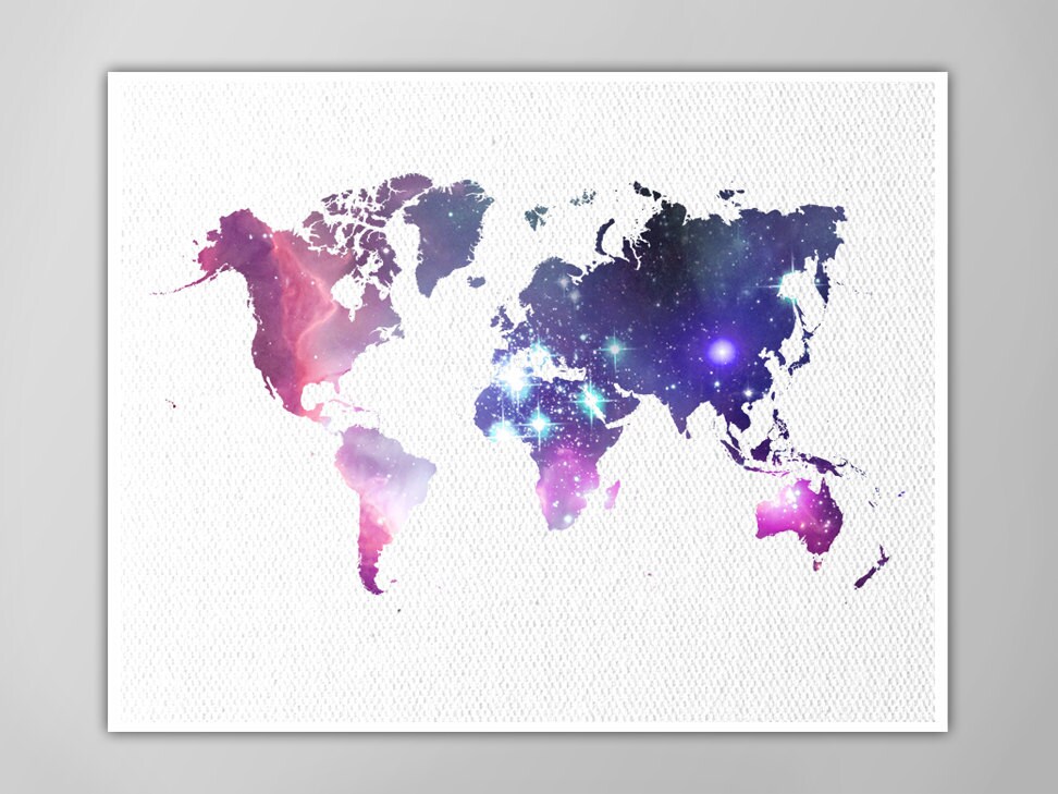 World Map Poster Galaxy World Map Giant Map Print - Etsy