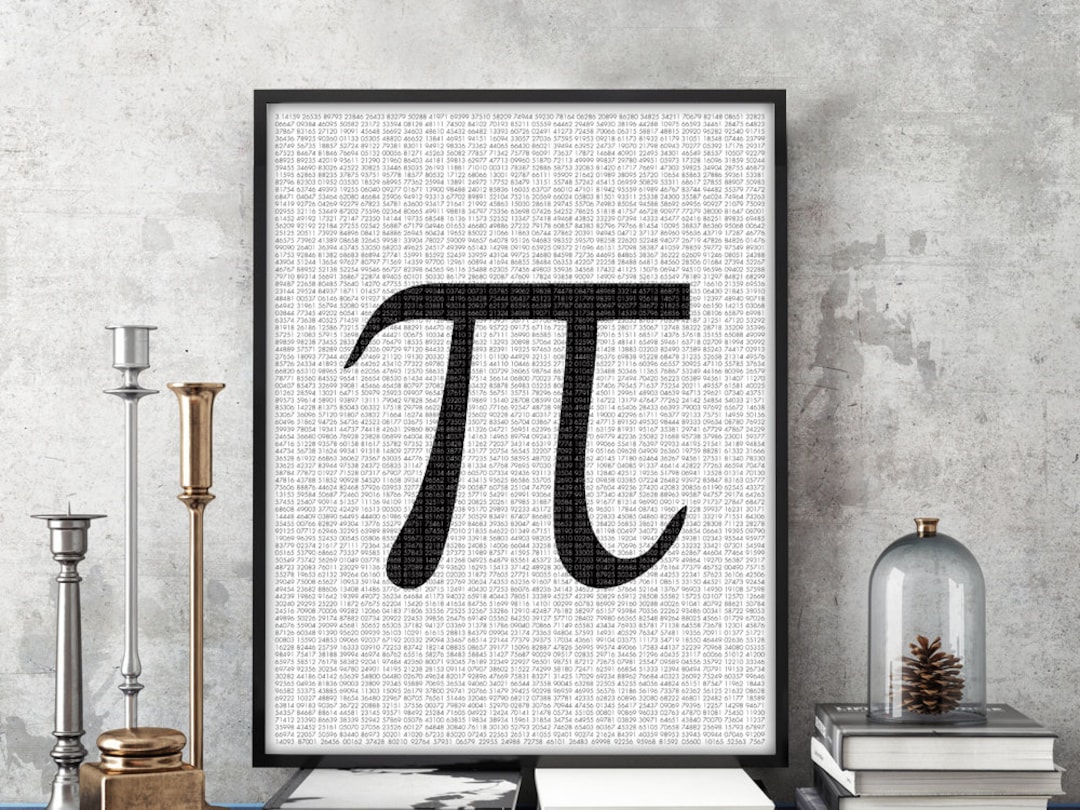 Pi Symbol Art Print - All the Digits of Pi on a Poster - Math Teacher ...