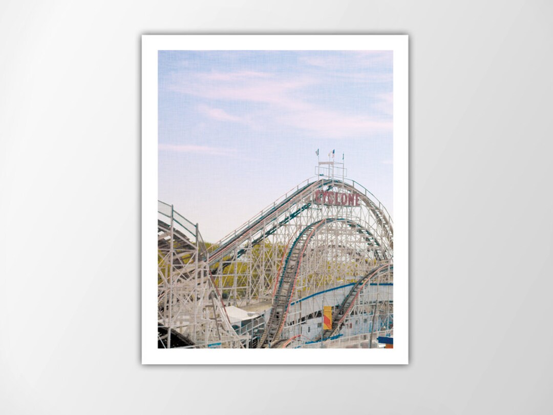 Rollercoaster Print - the Cyclone Coaster Art Print - Summertime Wall ...