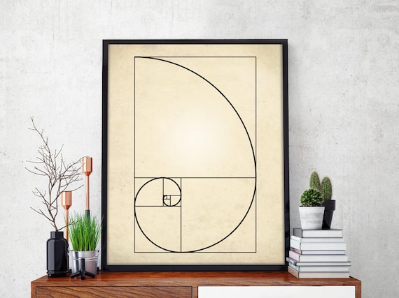 Fibonacci Spiral Art Print Fibonacci Sequence Print | Etsy