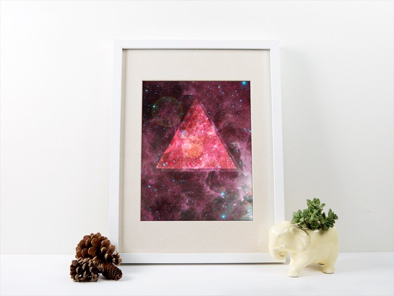 Cosmic Triangle Print Galaxy Art Sacred Geometry Outer - Etsy