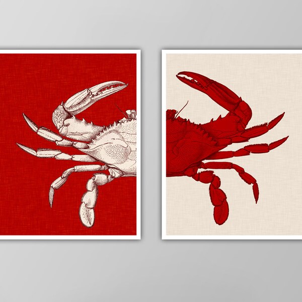 Red Crab Print - Etsy