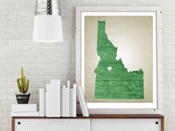 Idaho State Map Print Hometown Poster Travel Decor - Etsy