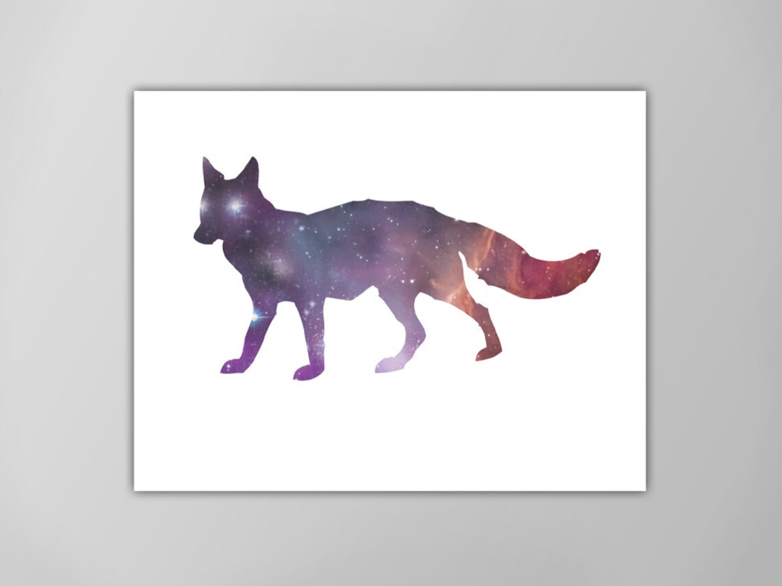 Galaxy Fox Art Print Astrology Decor Zodiac Wall Art - Etsy New Zealand