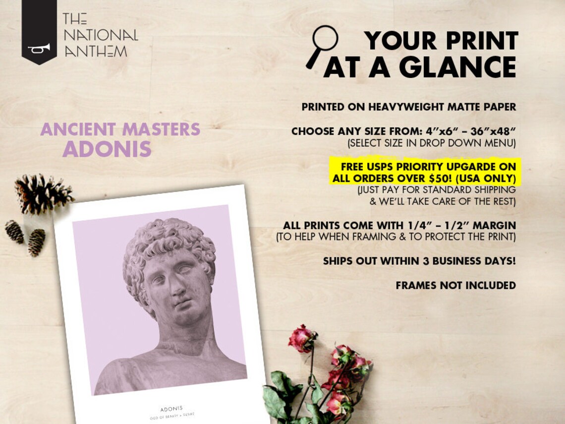 Adonis Portrait of Adonis Greek Mythology Adonis Bust Art | Etsy