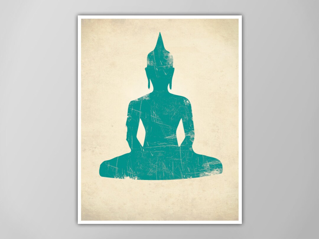 Buddha Art Print Seated Buddha Print Zen Decor Enlightened Buddha ...