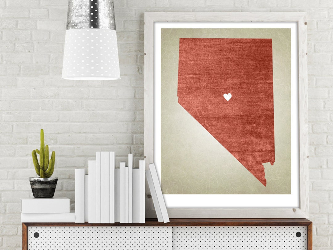 Nevada State Map Art Print - Custom Map Poster - Hometown Wall Art ...