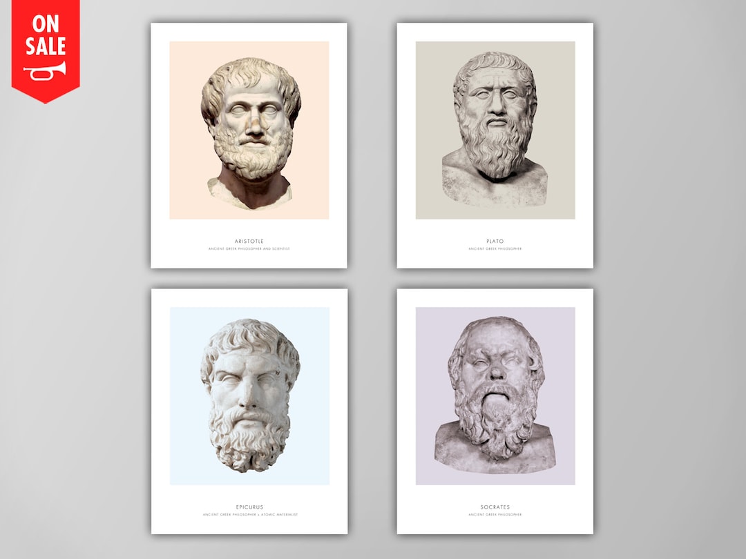 Famous Philosophers Art Print Set - Aristotle - Socrates - Plato ...
