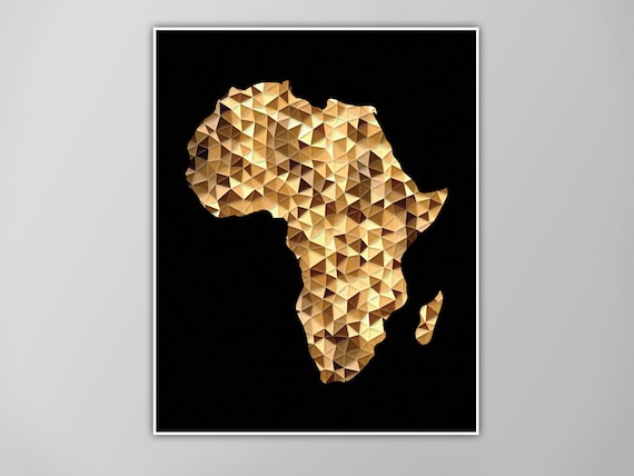Africa Art Print Map of Africa Geometric Design X-large - Etsy