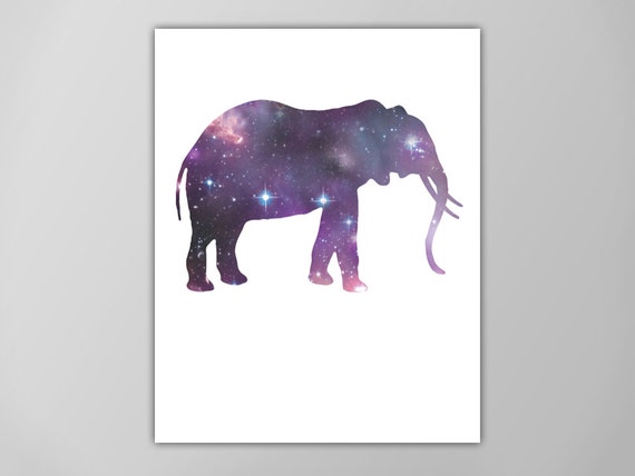 Galaxy Elephant Illustration Spirit Animal Art Print - Etsy