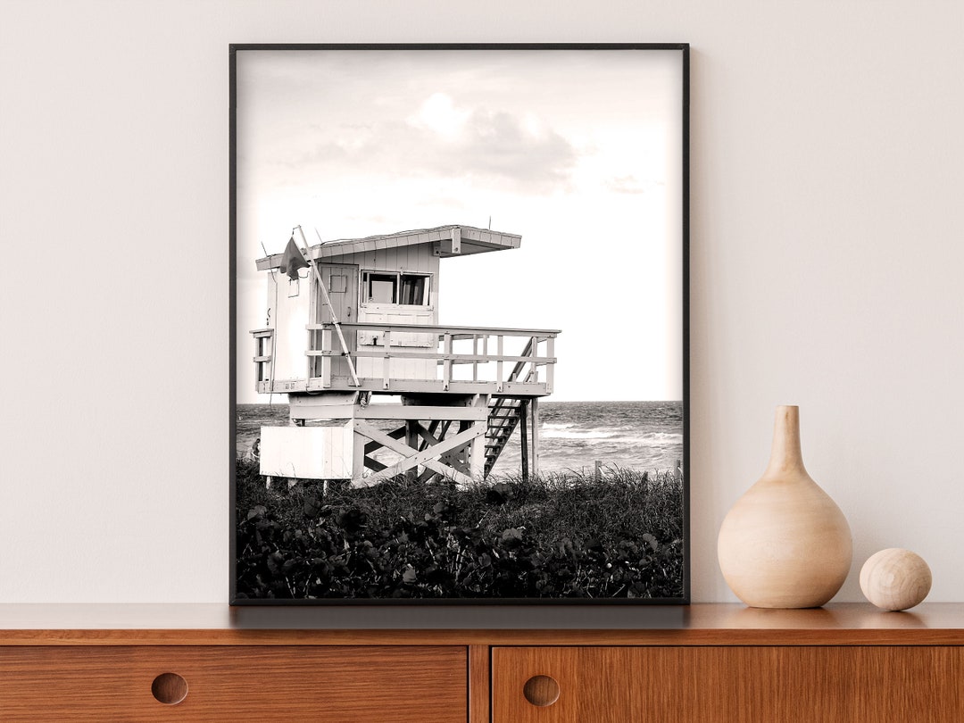 Lifeguard Station Art Print - Lifeguard Tower - Coastal Art - Beach ...