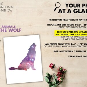 Wolf Spirit Animal Art Print Galaxy Wolf Poster Astrology | Etsy