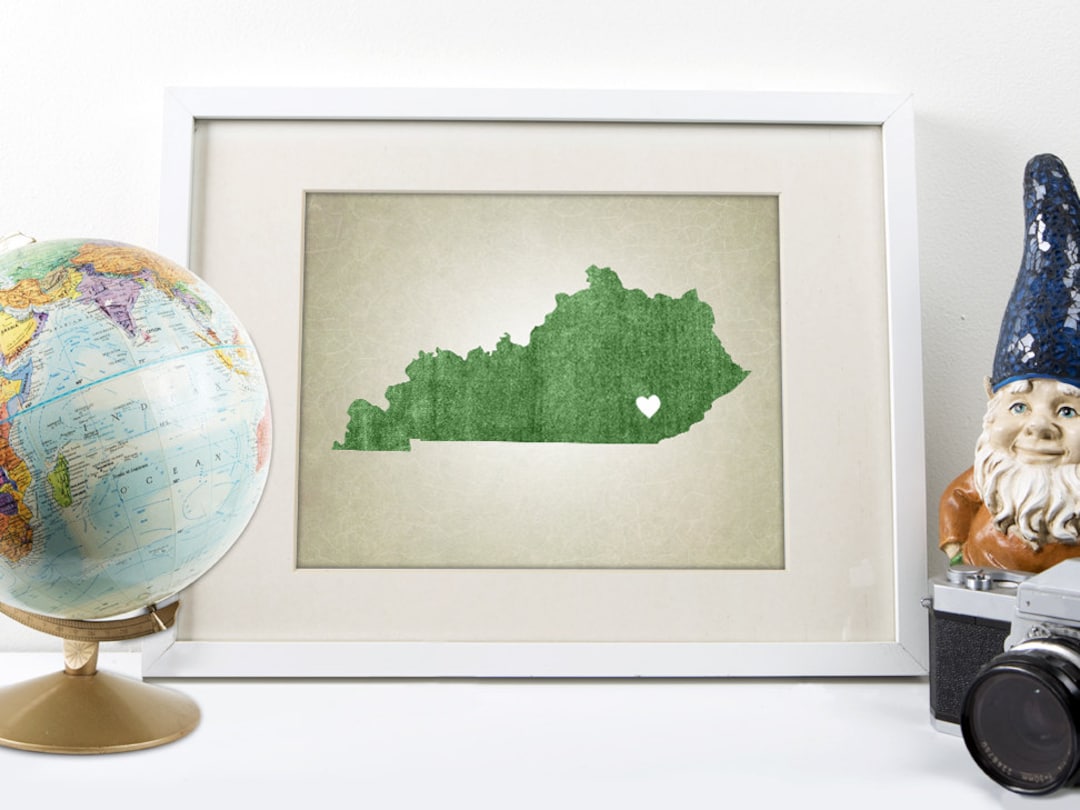 Kentucky - State Map Art Print - Custom Home State Map - Travel Poster ...