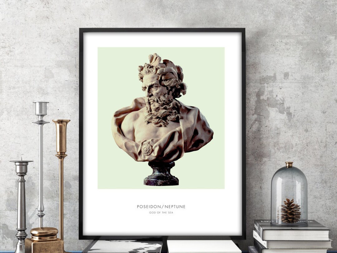 Portrait of Poseidon - Ancient Greek Mythology Art Print - Modern Home ...