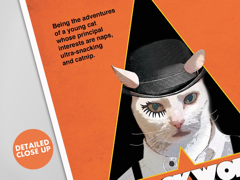 Clockwork Kitten Art Print - Clockwork Orange Parody - Movie Poster ...