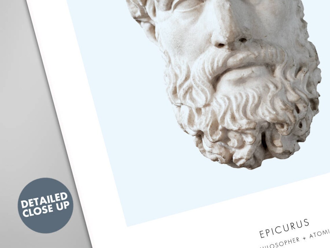 Portrait of Epicurus Philosophy Wall Art Epicurus Bust Art - Etsy