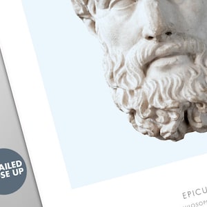 Portrait of Epicurus - Philosophy Wall Art - Epicurus Bust Art Print ...