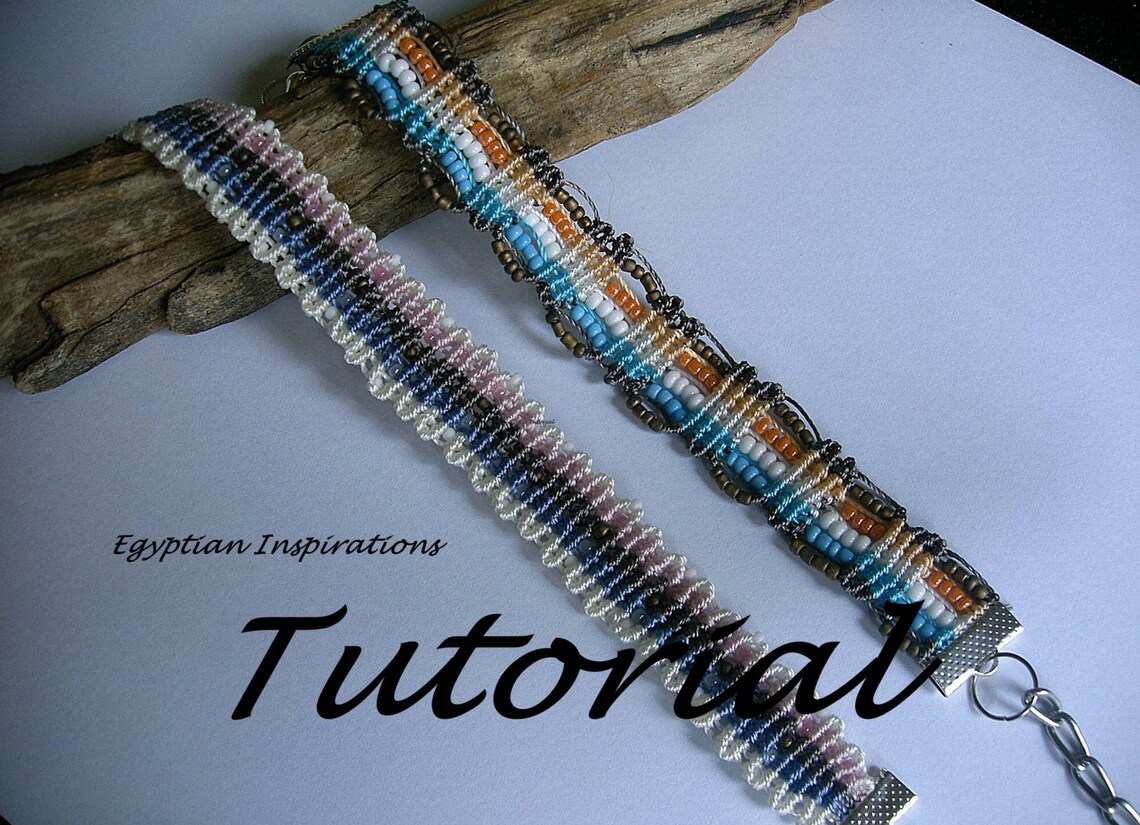 Micro Macrame Patterns Tutorial for Two Bracelets. Beaded - Etsy