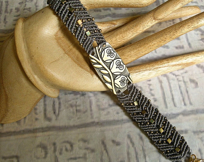Micro Macrame Owl Bracelet. Macrame Jewelry. - Etsy