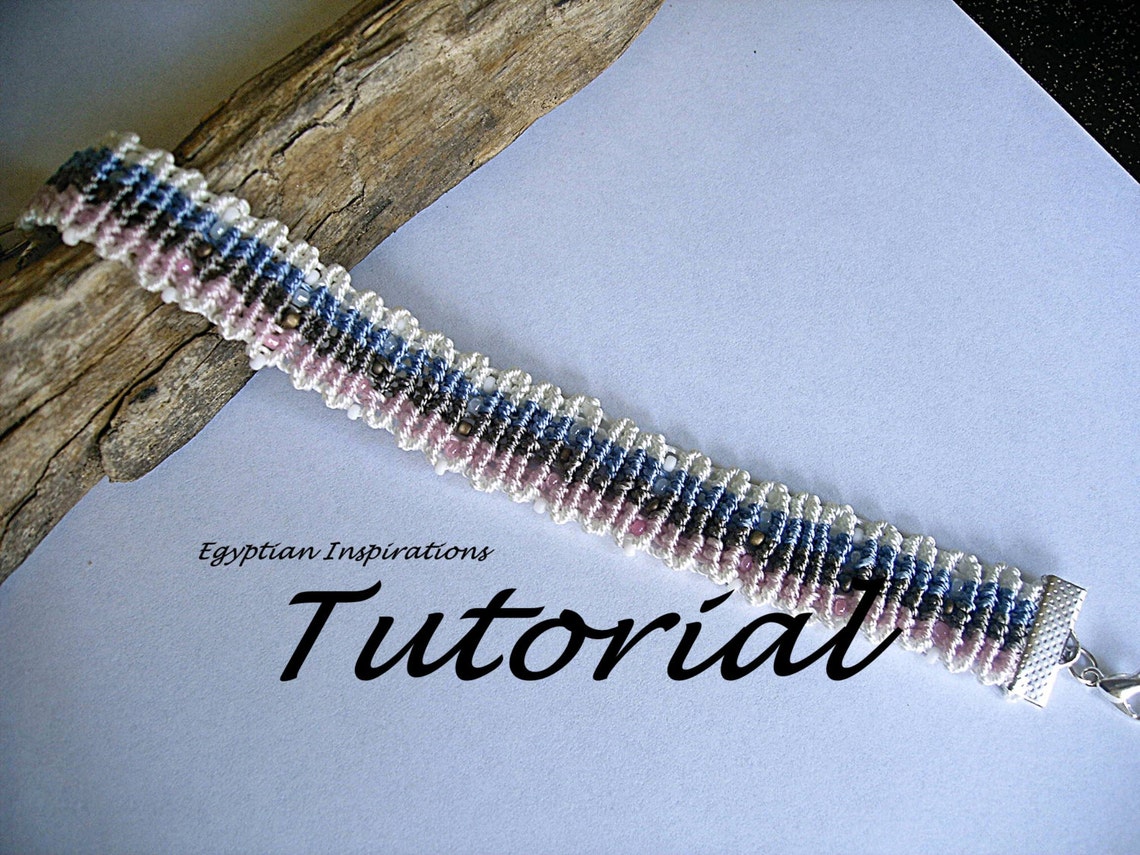 Micro Macrame Patterns Tutorial for Two Bracelets. Beaded | Etsy