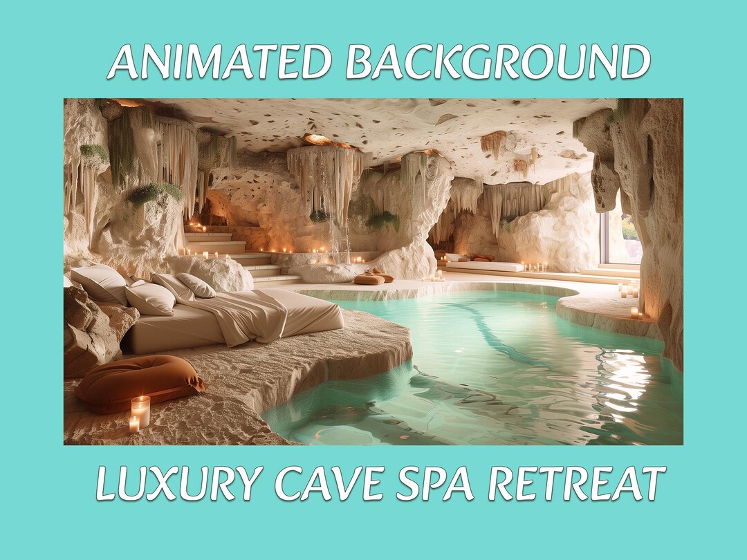 Animated Background | Luxury Cave Spa Retreat | Loop Stream Overlay for ...