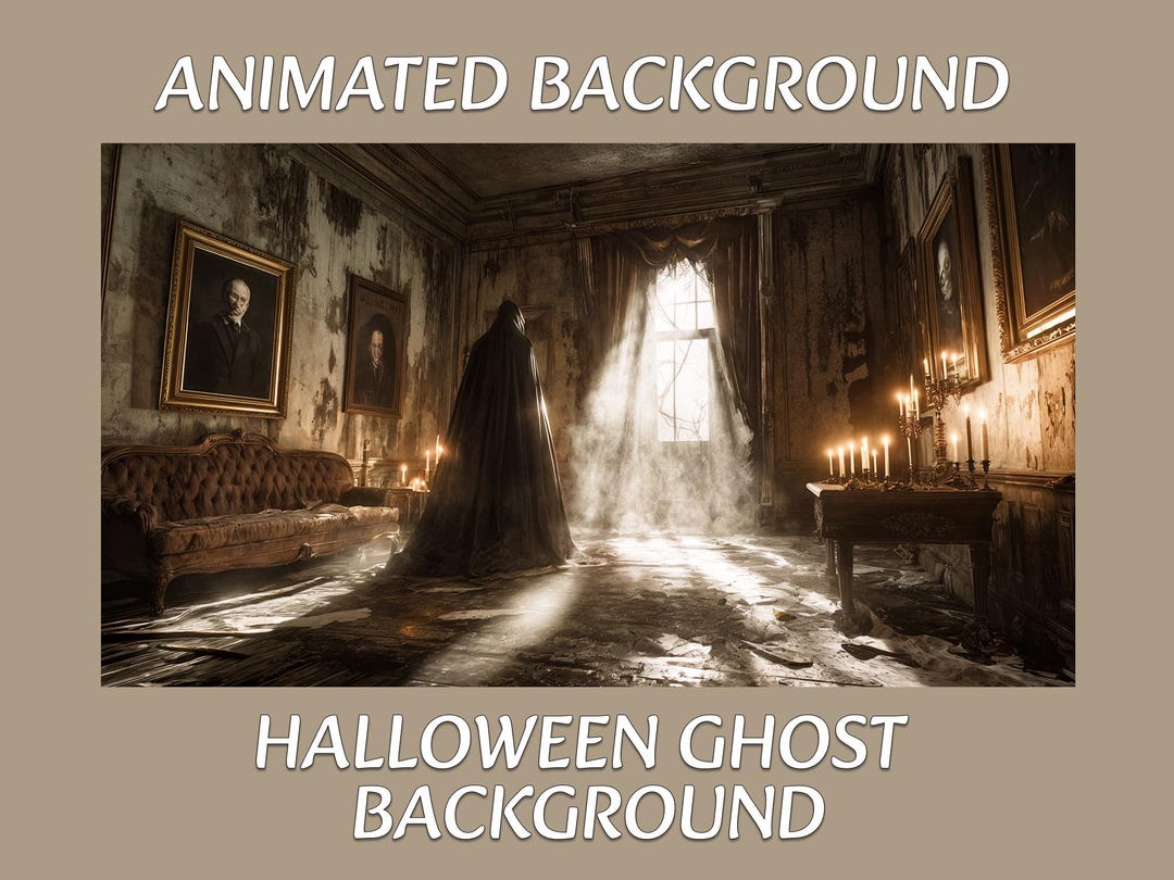 Animated Haunted Room Stream Overlay: Spooky Halloween Gothic Loop ...