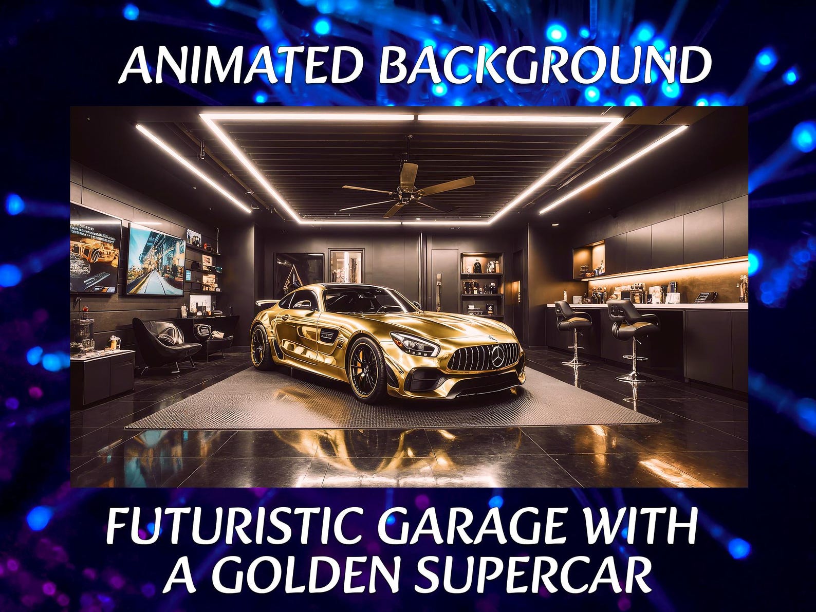 Futuristic Garage Stream Overlay: Supercar Neon Loop (digital Download ...