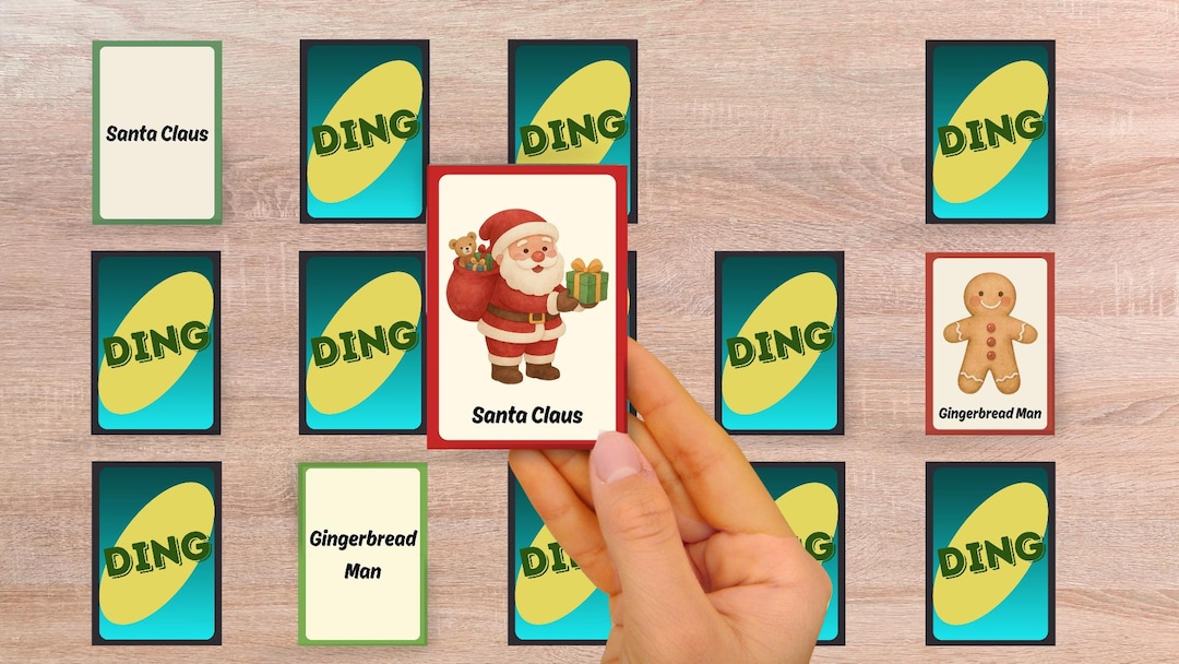 Christmas Memory Match Game Printable Holiday Matching Cards_english ...