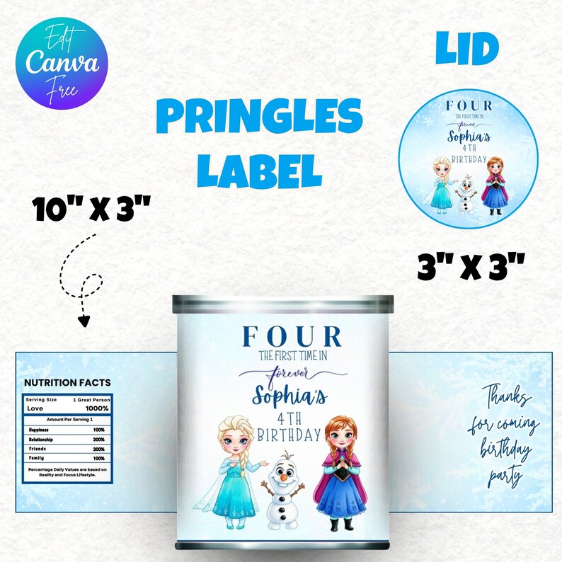 Frozen Birthday Party Favor Bundle, Editable Frozen Party Favors ...