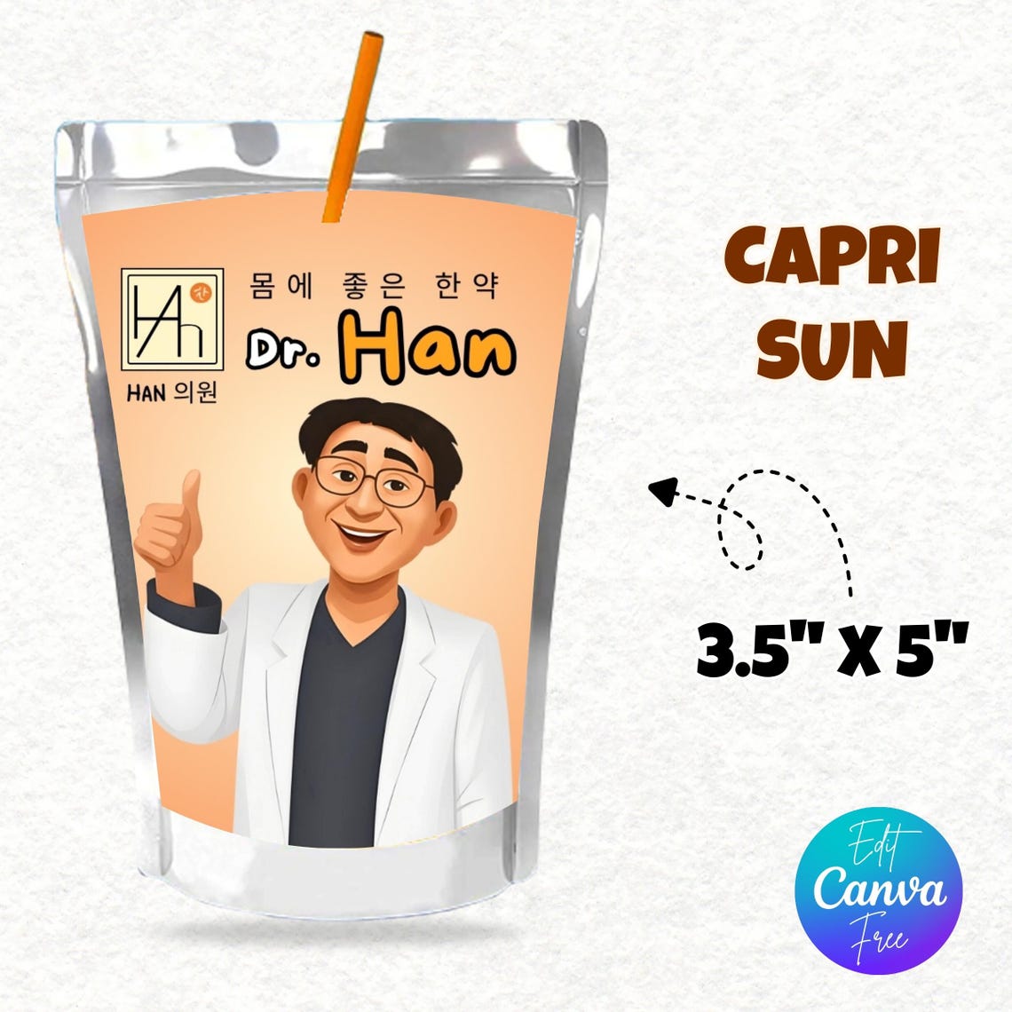 KPOP Demon Hunters Birthday Party Favor, Dr. Han's Tonic Drink, Dr Han ...