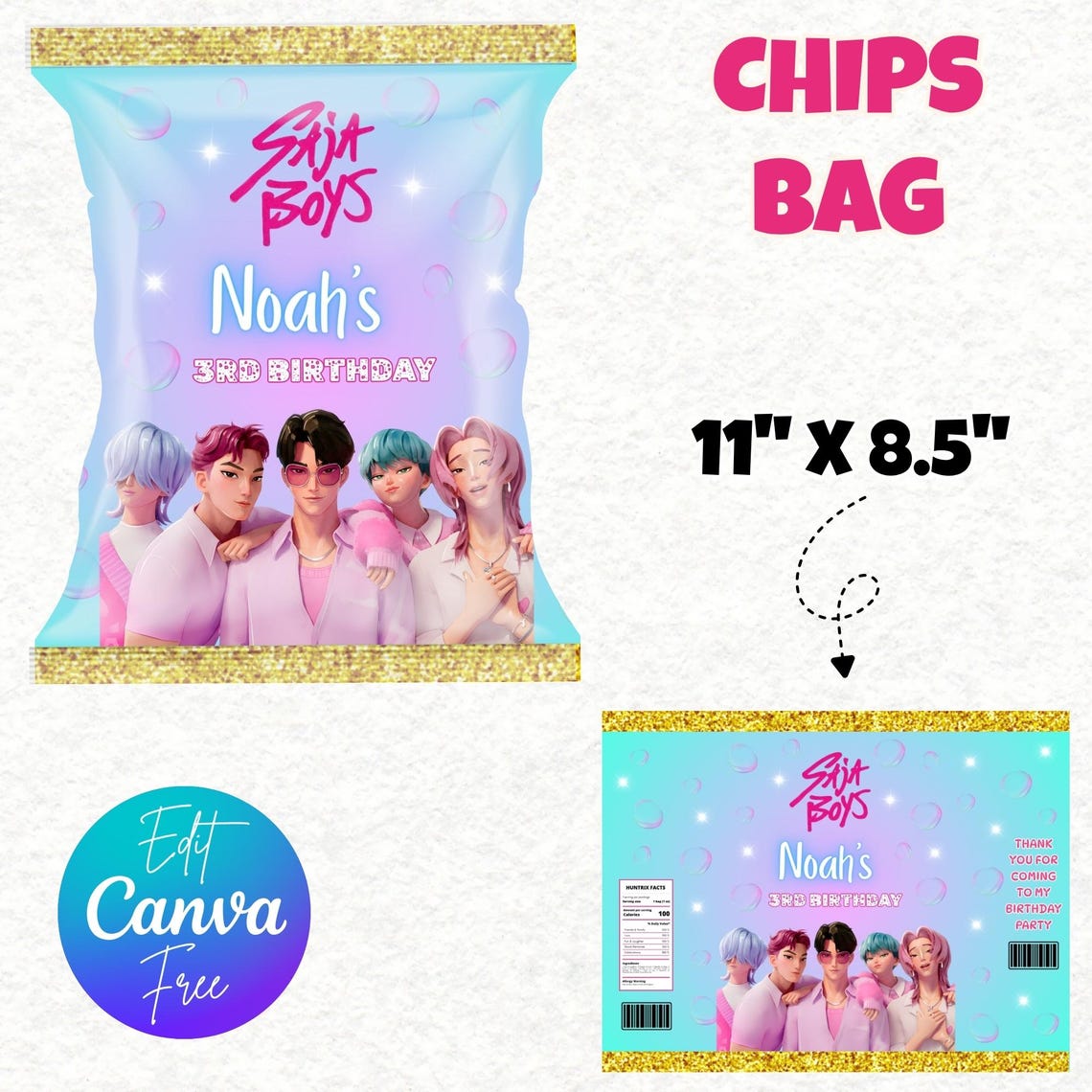 Saja Boys Kpop Party Favor Bundle, Kpop Printable Cosplay Party Decor ...