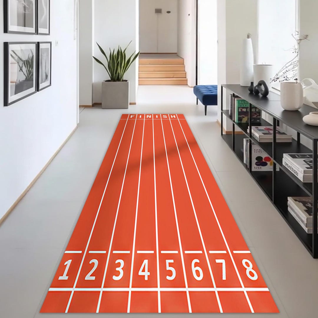 Running Track Themed Area Runner, Race Lane Floor Mat, Athletics Theme ...