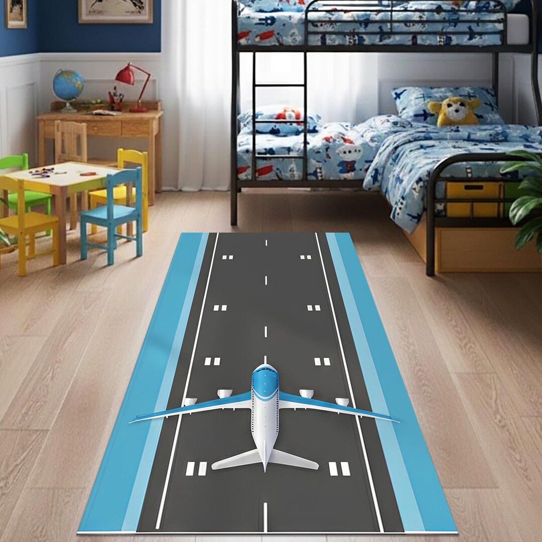 Airliner Themed Area Runner, Airport Runway Floor Mat, Aviation Decor ...