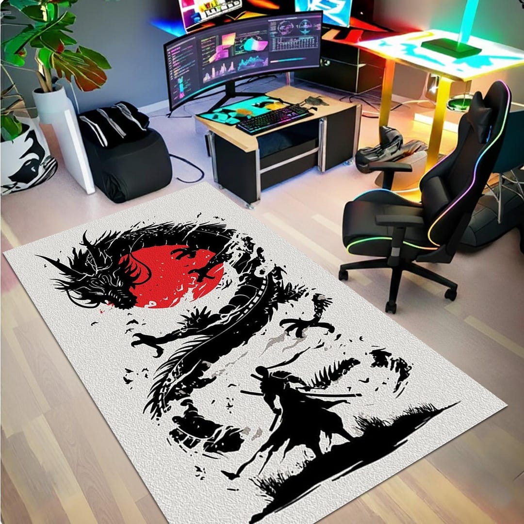 Bounty Hunter Themed Area Rug, Space Western Floor Mat, Galactic ...