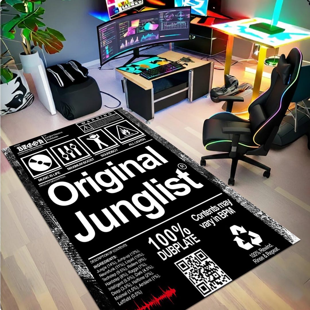 Jungle Music Area Rug,dubplate Design Carpet,original Junglist Rug ...