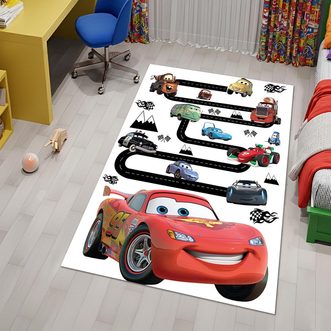 Kids Car Playmat, Race Track Themed Rug, Childrens Room Decor, Custom ...