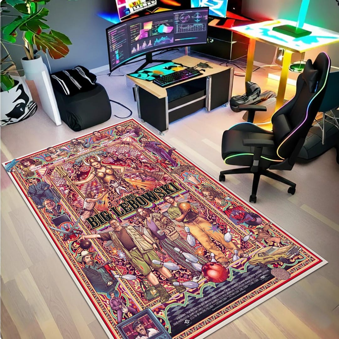Classic Movie Themed Area Rug, Shark Attack Floor Mat, Retro Horror ...