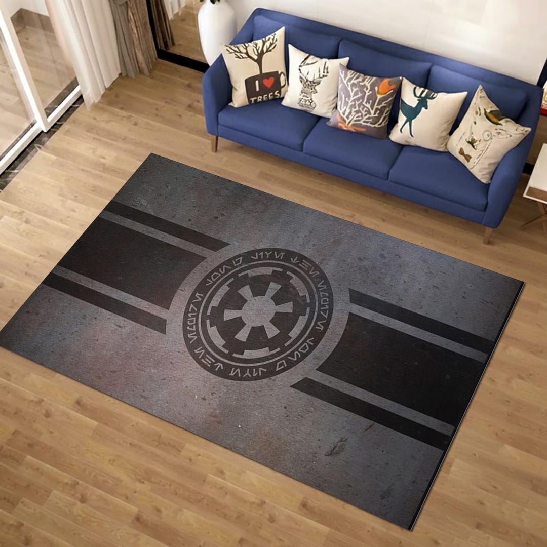 Imperial Crest Themed Rug, Galactic Empire Floor Mat, Sci Fi Logo Decor ...