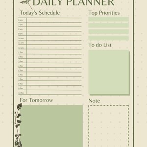 Daily Planner Printable: To-do List, Schedule, Priorities (PDF Download ...