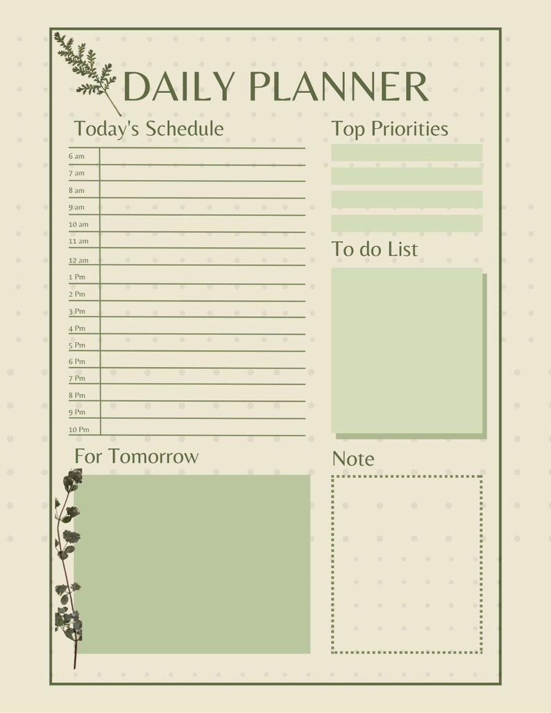 Daily Planner Printable: To-do List, Schedule, Priorities (PDF Download ...