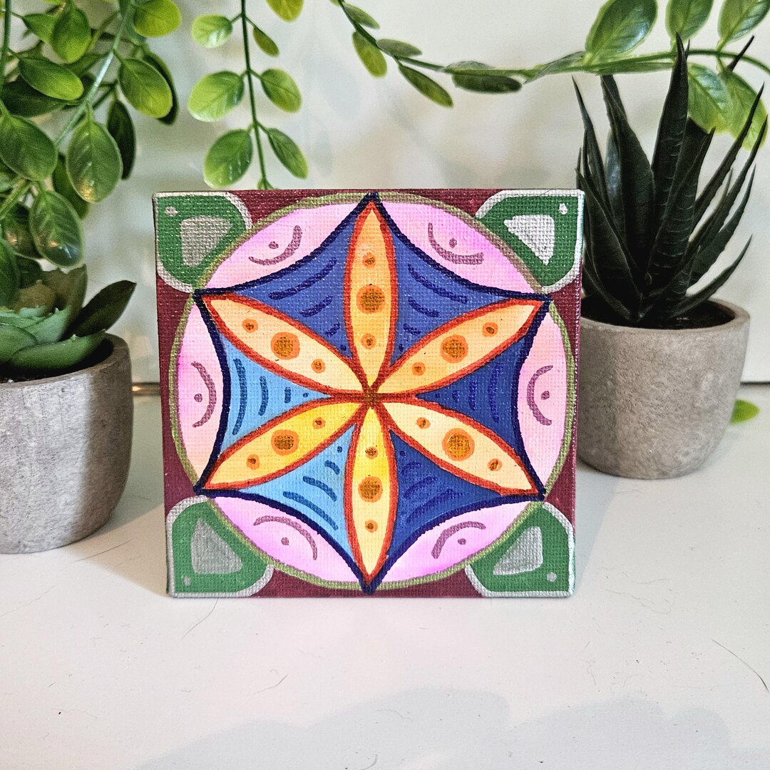 4x4" Fire Flower Drawing - Etsy