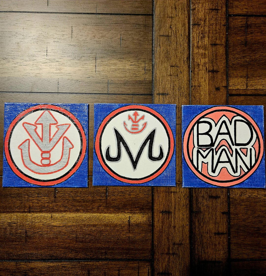 3 Vegeta Symbols From Dragonball Z, 4x4 Canvas Boards Paintings - Etsy ...