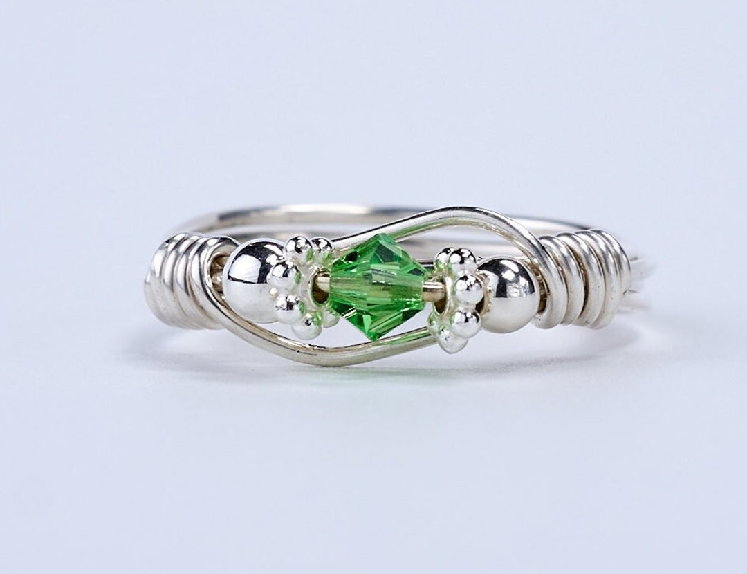 August Birthstone Ring: Handmade Sterling Silver August Birthstone Ring ...