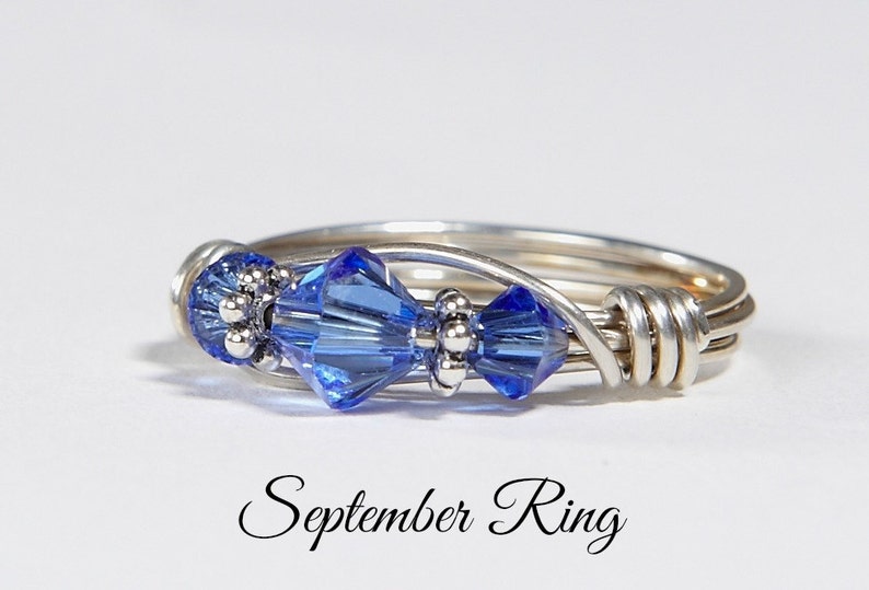 September Birthstone Ring: Handmade Sterling Silver September - Etsy