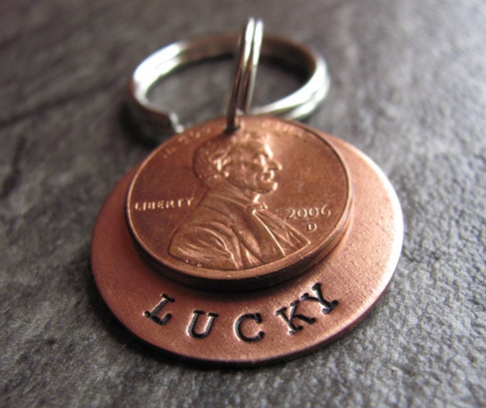 Personalized Penny Keychain: Hand Stamped Lucky Penny - Etsy