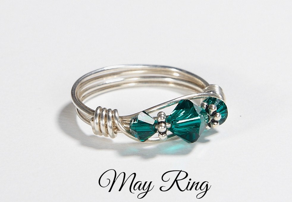 May Birthstone Ring: Handmade Sterling Silver May Birthstone - Etsy
