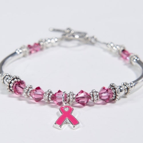Pink Awareness Bracelet Cotton Breast Cancer Awareness - Etsy