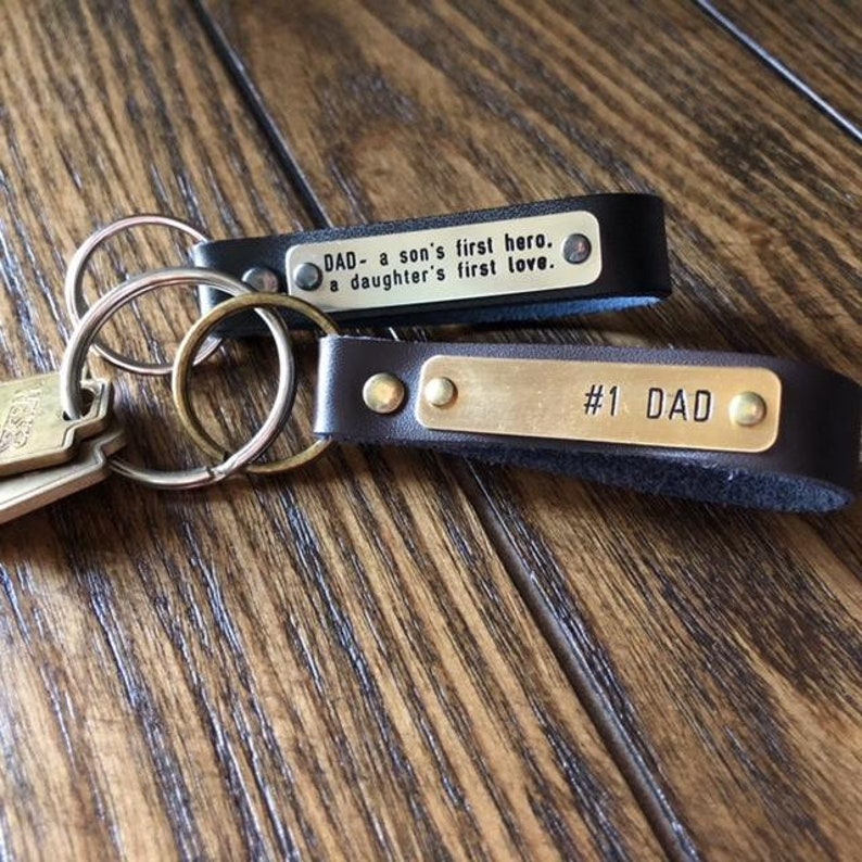 Custom Leather Keychain. Personalized for Men With - Etsy