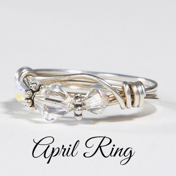 April Birthday Ring - Etsy