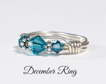 December Birthstone Ring - Etsy